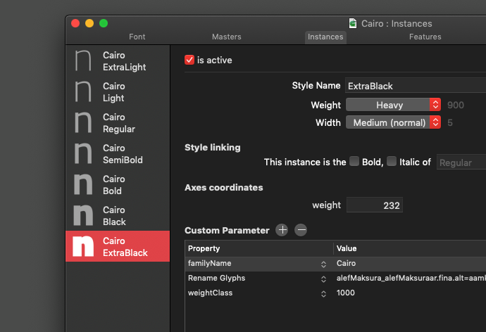 Change Heavy 1000 weight name to ExtraBlack · Issue #55 · Gue3bara/Cairo · GitHub