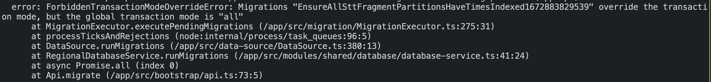 Runmigrations Does Not Respect Migrationtransactionmode Option · Issue