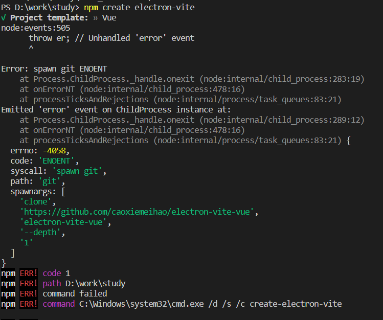 [Bug] 初始化项目失败 · Issue #125 · electron-vite/electron-vite-vue · GitHub