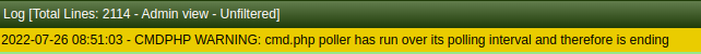Cmdphp Warning Cmd Php Poller Has Run Over Its Polling Interval And Therefore Is Ending · Issue