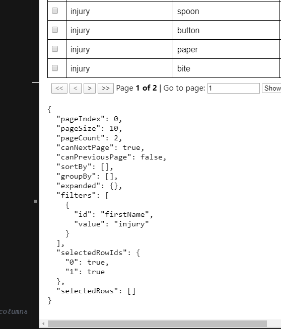 selectedFlatRows is an empty array after filtering · Issue #2210 · TanStack/table · GitHub