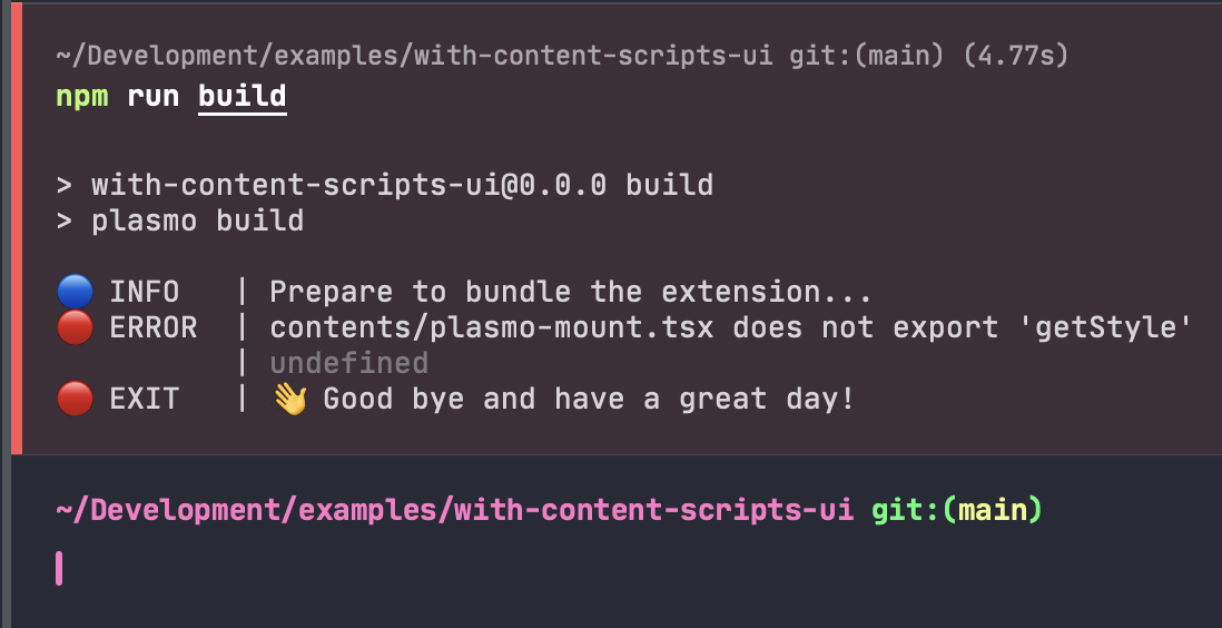 BUG | Content Scripts UI not working - requires all exports present in production build · Issue ...
