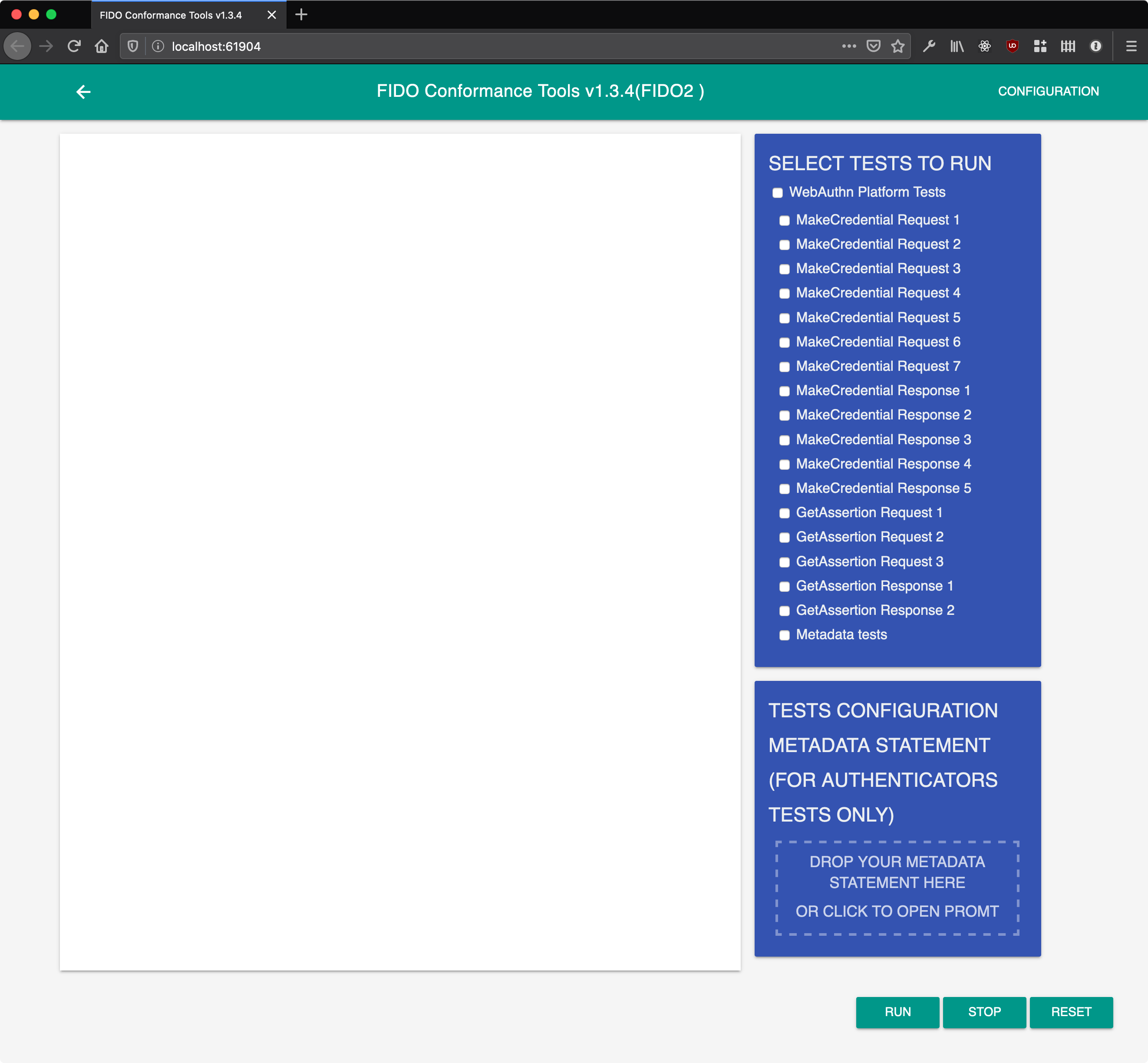 Fido2 Tests Screen Renders Webauthn Test Suite Only In Browsers · Issue 563 · Fido Alliance