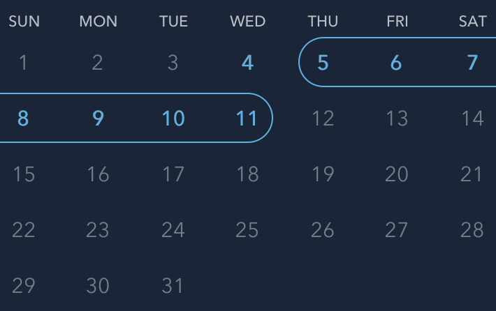 Different selector based on selected date position when in range. · Issue #891 ...