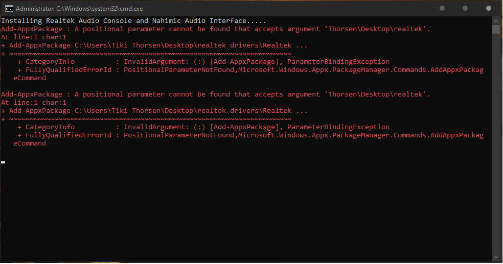 Error installing the UWP bundle · Issue #9 · shibajee/realtek-uad-nahimic-mod · GitHub
