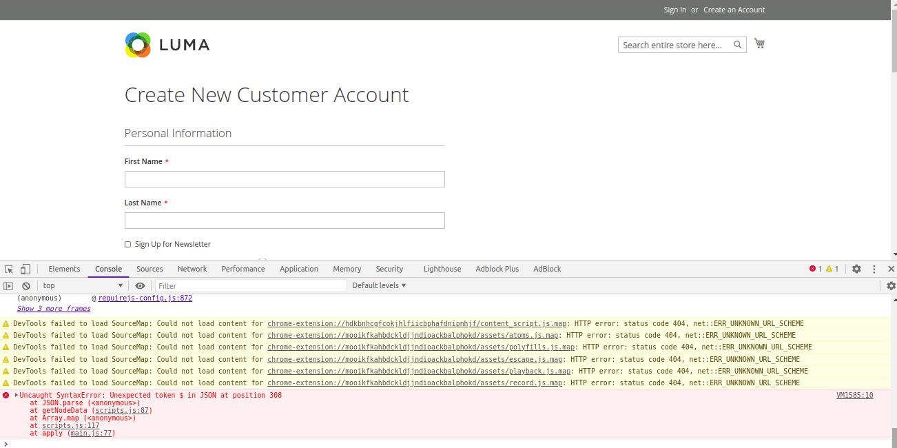 JavaScript error on register new customer (with address fields enabled) · Issue #30752 · magento ...