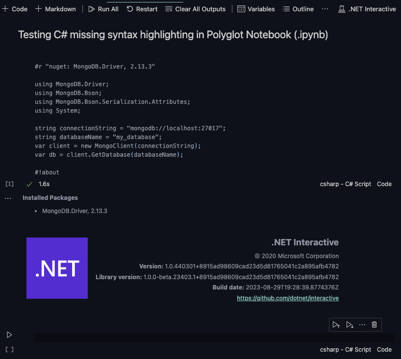 Missing syntax highlighting in Polyglot Notebook extension · Issue #2683 · dotnet/interactive ...