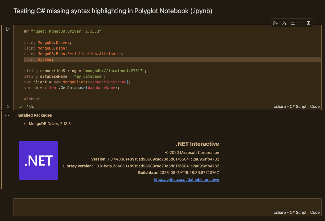 Missing syntax highlighting in Polyglot Notebook extension · Issue #2683 · dotnet/interactive ...