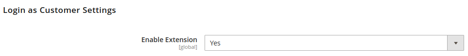 Configuring Login as Customer Settings > Enable Extension > No, causes console error on customer ...