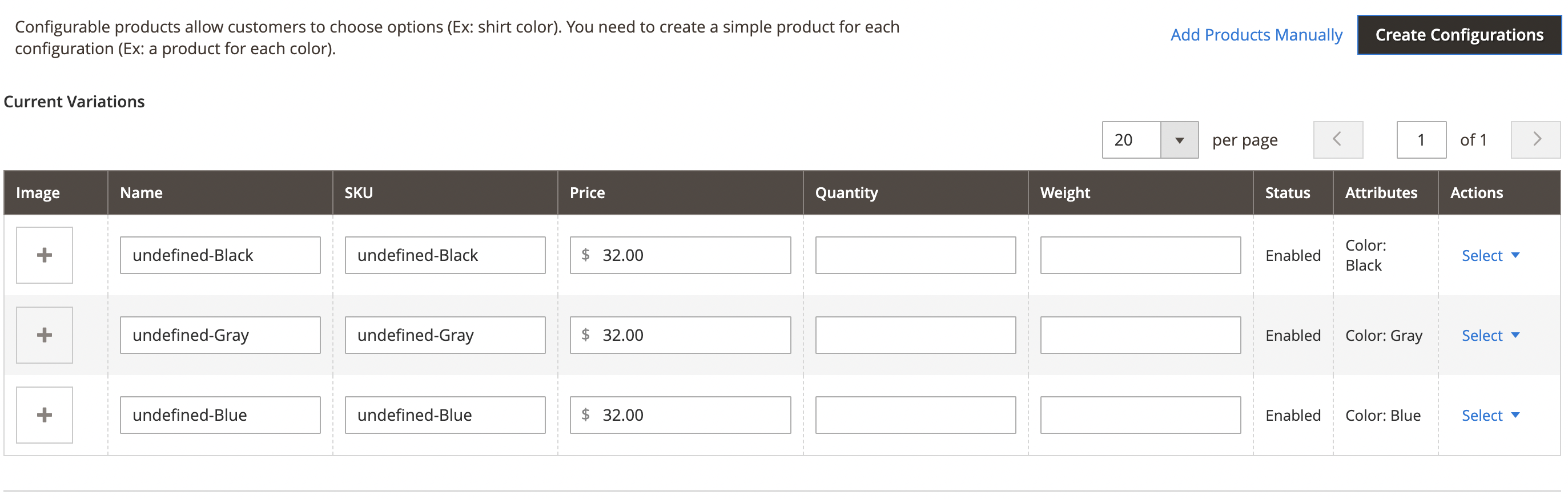 Undefined value sets in the variant's sku · Issue #36309 · magento/magento2 · GitHub