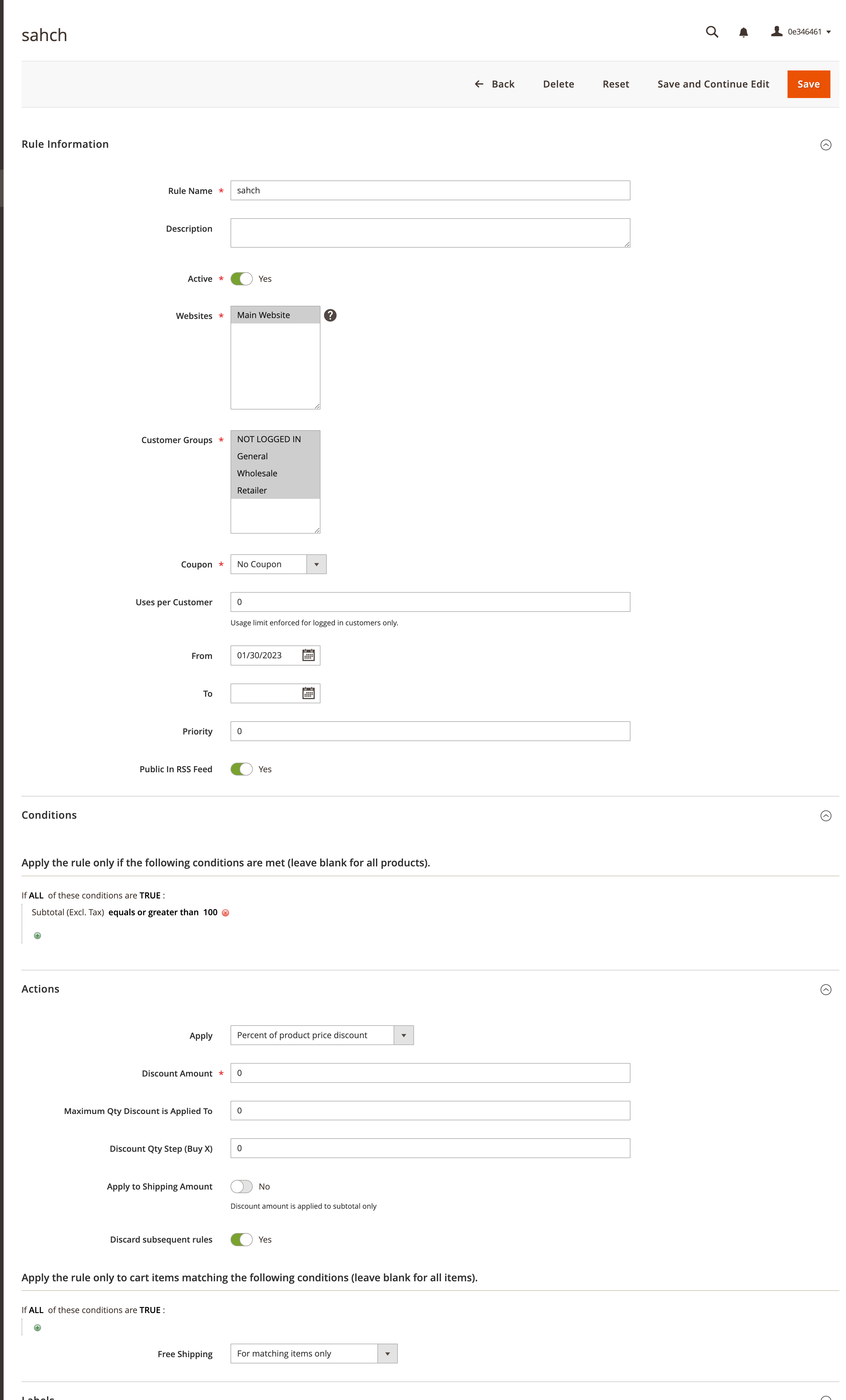 "Subtotal (Excl. Tax)" condition for Cart rule is not working for FREE Shipping · Issue #36760 ...