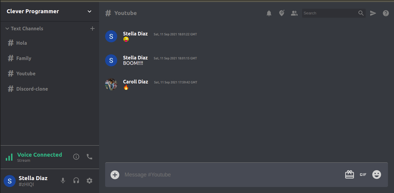 GitHub - Caroll1889/Discord-clone