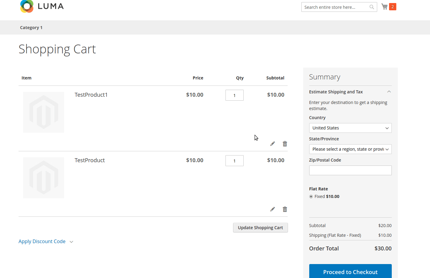 "Estimate Shipping and Tax" data is cleared after click button "Update Shopping Cart" · Issue ...