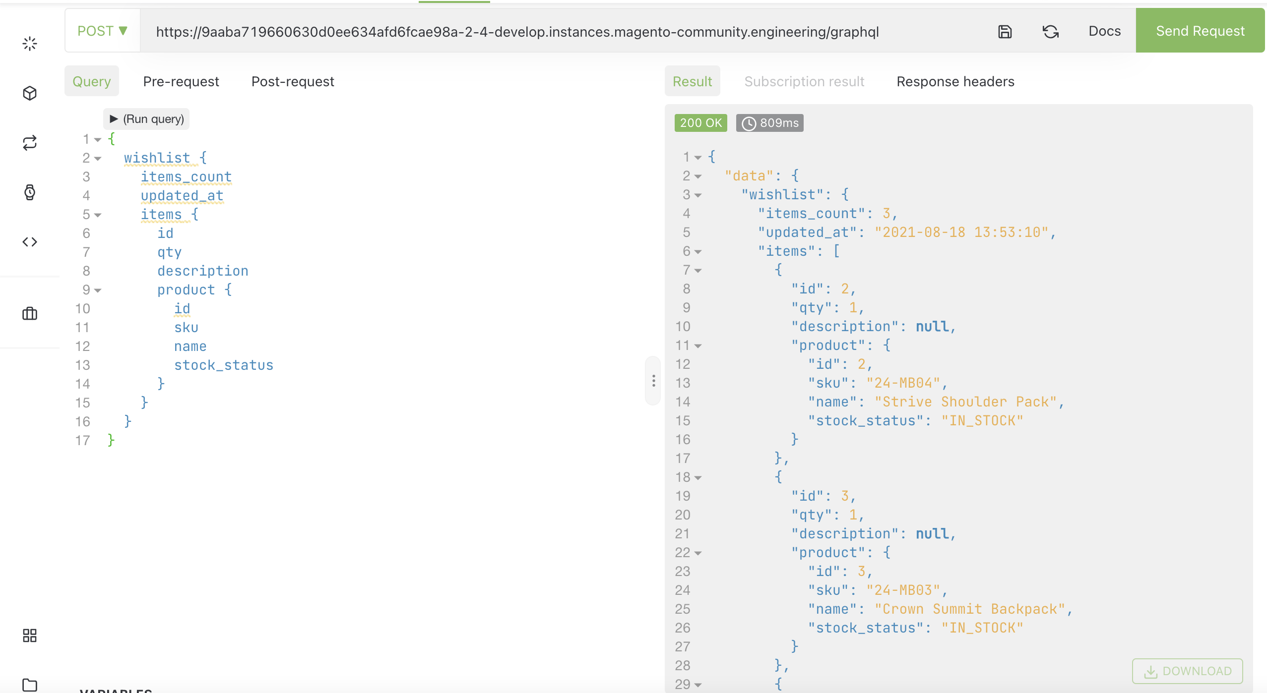 Magento 2 Wishlist GraphQl Not Working. if the product which is not even related to user's ...