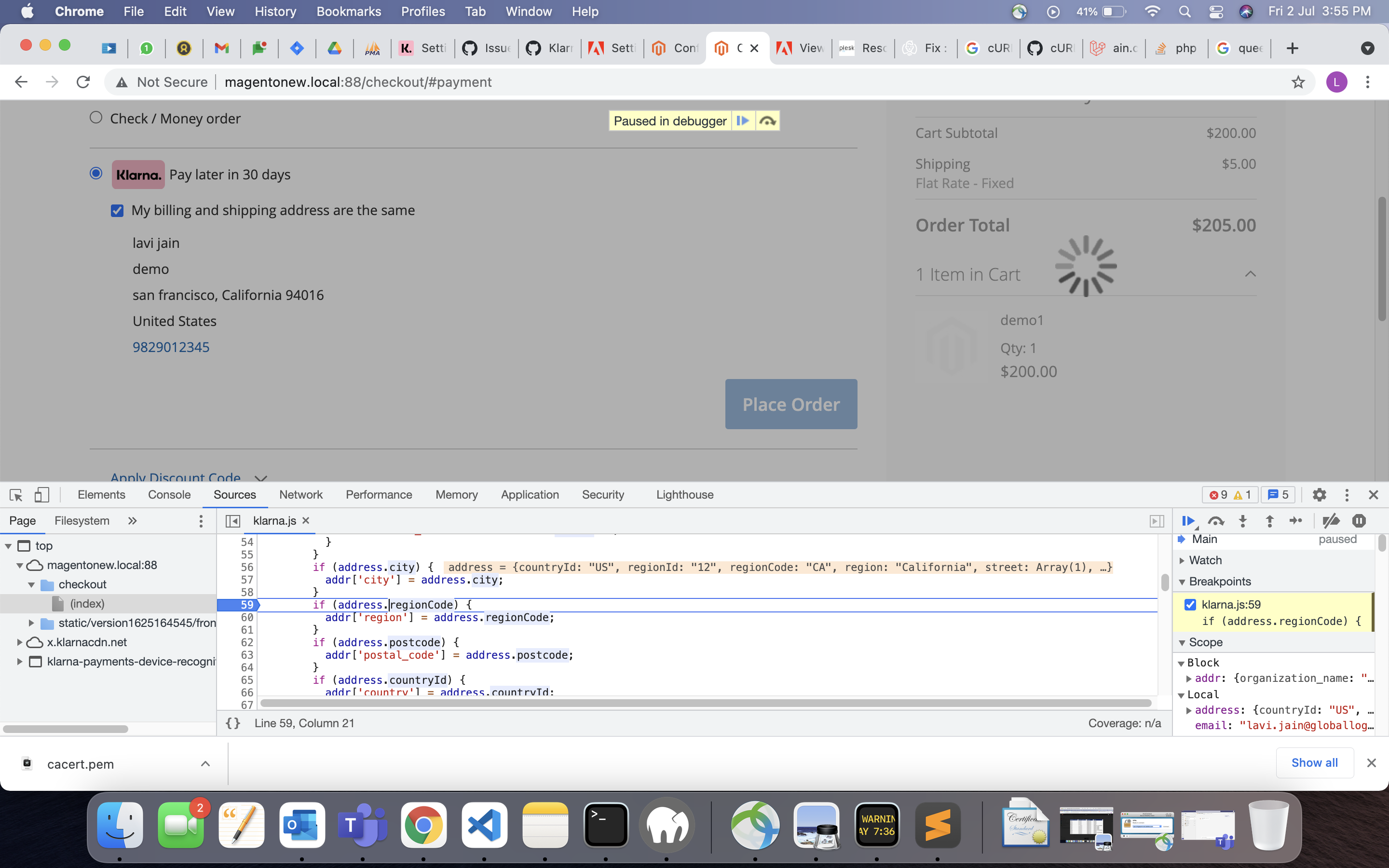 Klarna payment not working in 2.4.2 as regionCode is missing in ...