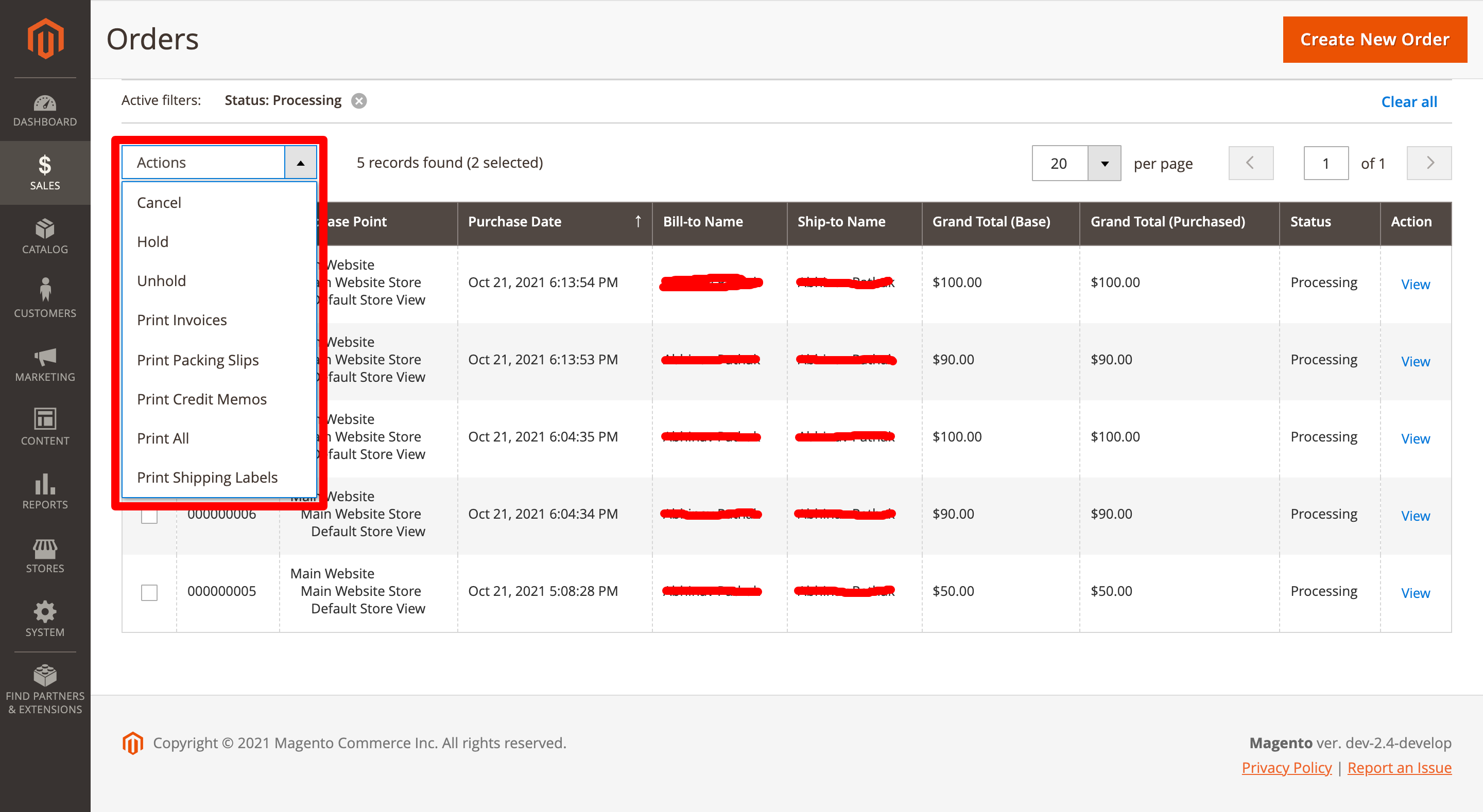 Error in massive change order status [2.4.0] · Issue #34474 · magento/magento2 · GitHub