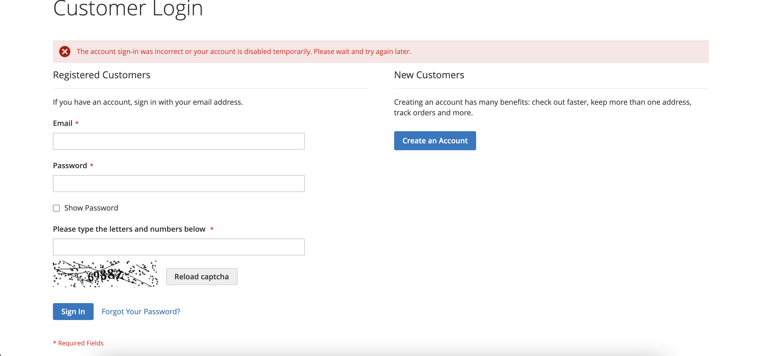 Customer who exceeded max login failures not able to login even after ...