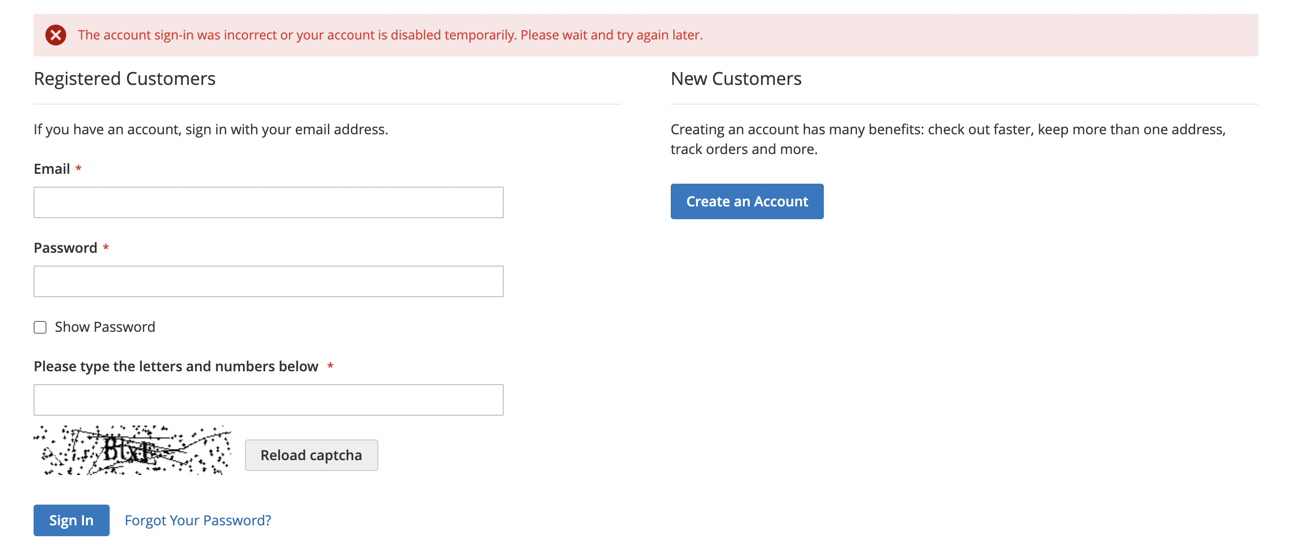 Customer who exceeded max login failures not able to login even after ...