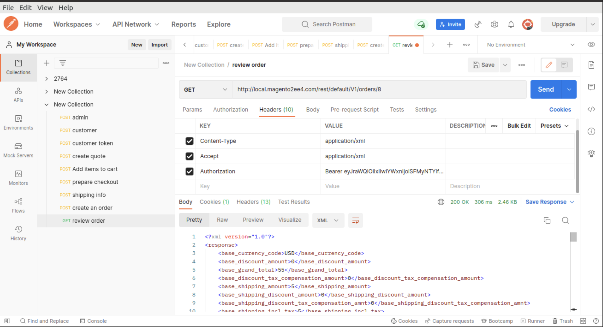 REST API GET order request fails when Accept: application/xml for ...