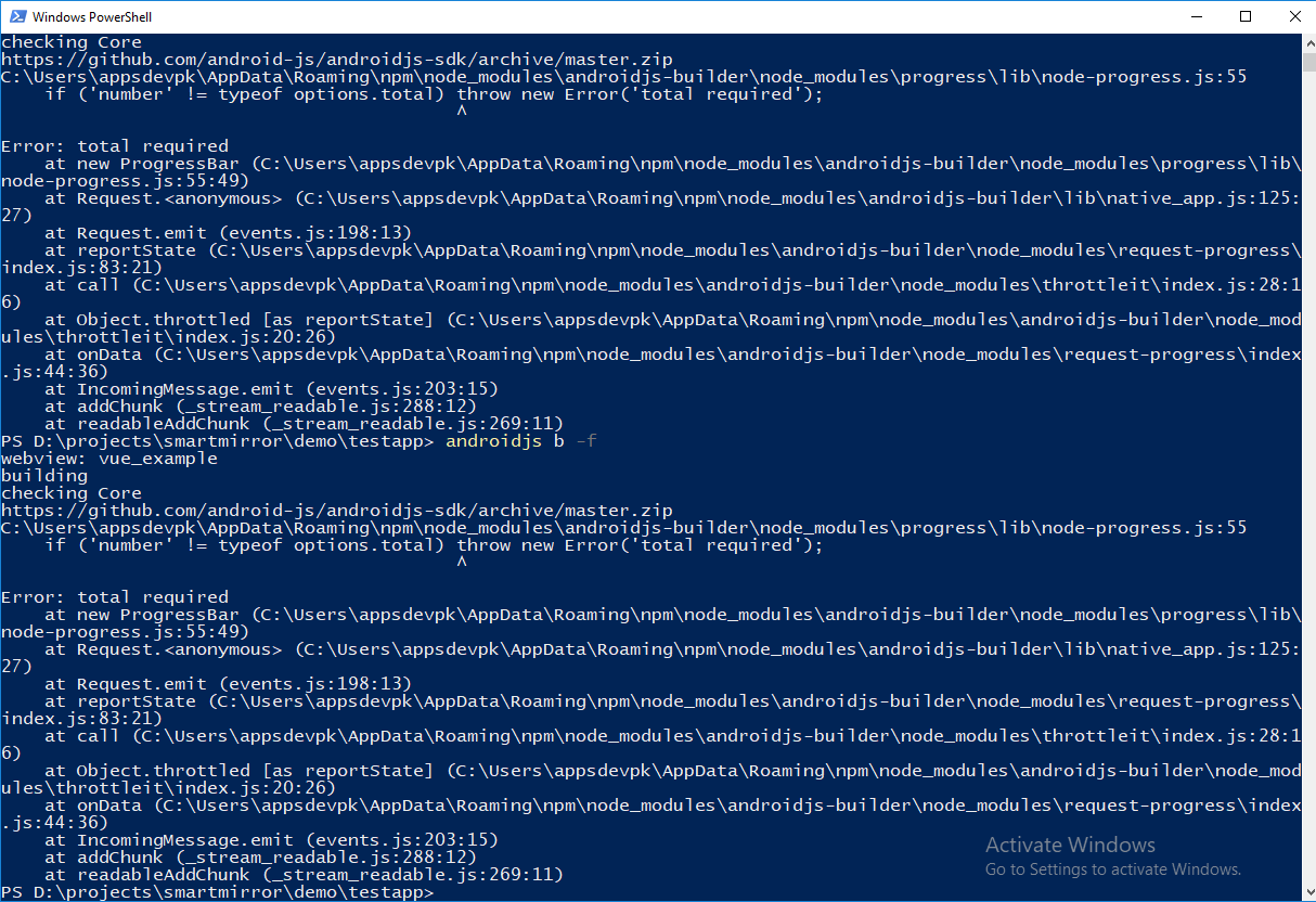 new builder not generating any project · Issue #42 · android-js/androidjs · GitHub