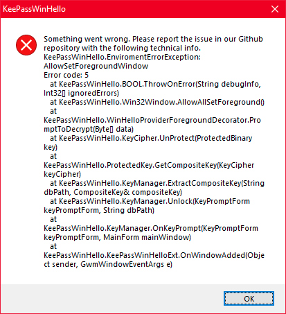 [NCryptDecrypt - 0x80280159] TPM_20_E_159 · Issue #42 · sirAndros/KeePassWinHello · GitHub