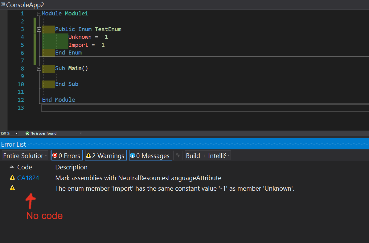 No Code On Duplicate Enum Member Value · Issue 3605 · Dotnetroslyn Analyzers · Github