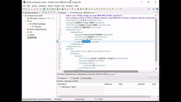[BUG] Eclipse Save Action Crash - @Getter + @Setter / @Data in combination with action "Use ...