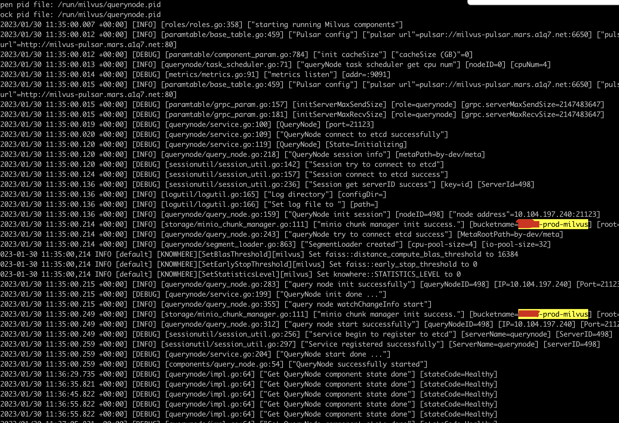 [bug] Querynode Can T Start Get Signal To Exit · Issue 21850