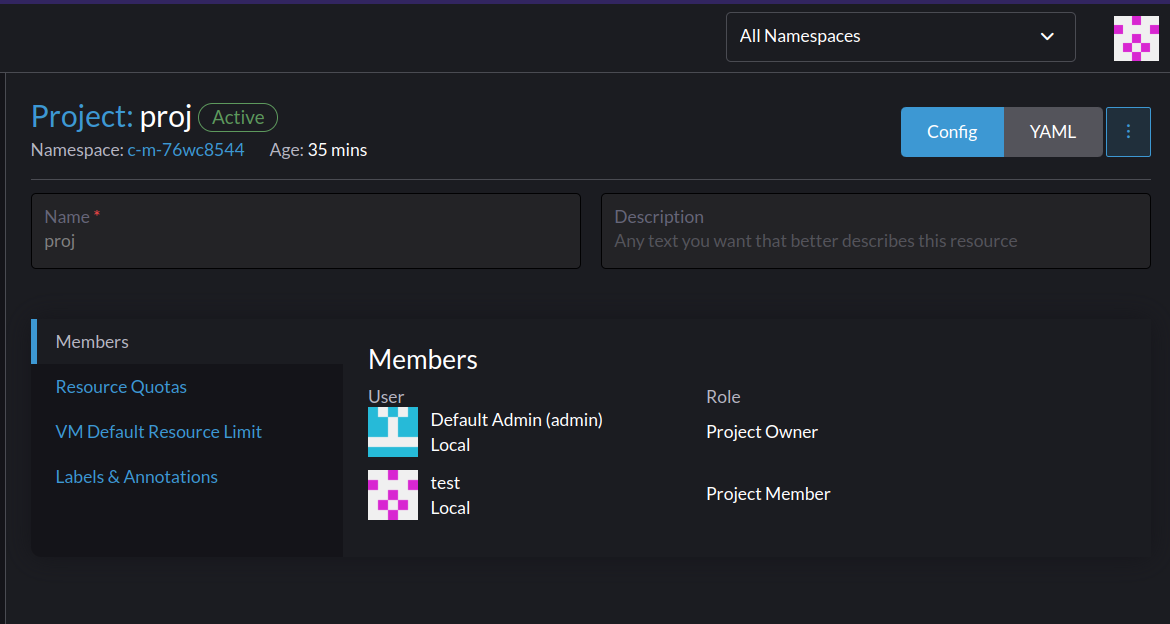 Bug Cluster Member Can Not Create Namespace · Issue 1776 · Harvester