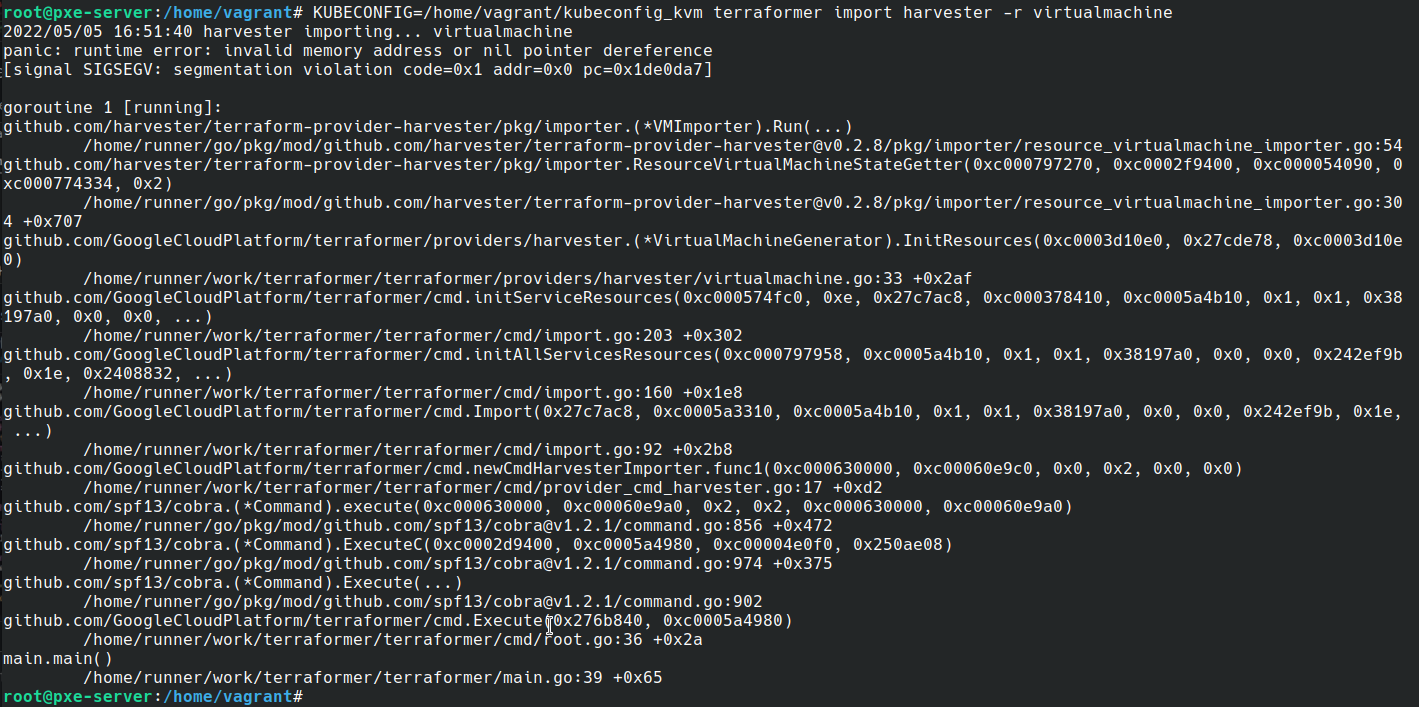 [BUG] Terraformer import vm failed · Issue #2225 · harvester/harvester ...