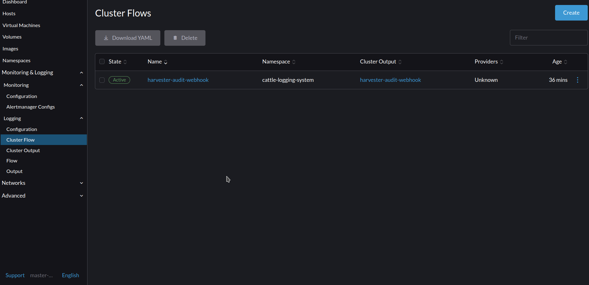 [BUG] ClusterFlow/ClusterOutput is unvisible now · Issue #2786 · harvester/harvester · GitHub