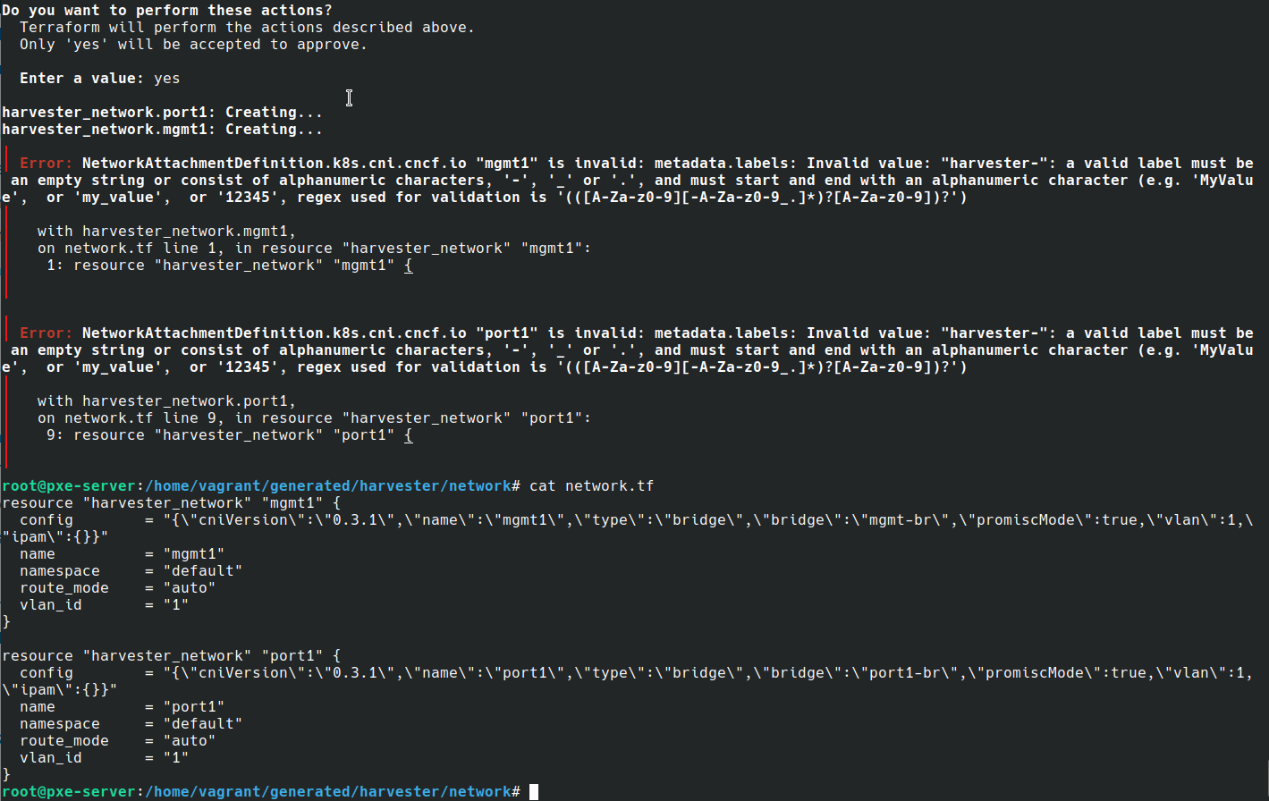 [BUG] exported tf from Terraformer unable to apply on another cluster · Issue #2958 · harvester ...