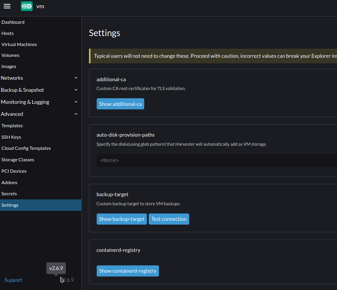 [BUG] Rancher v2.6.10 and Harvester v1.1.2-rc3 compatibility error in setting and project ...
