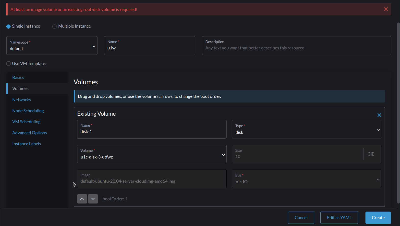 [BUG] Unable to create VM from existing image volume · Issue #3948 · harvester/harvester · GitHub