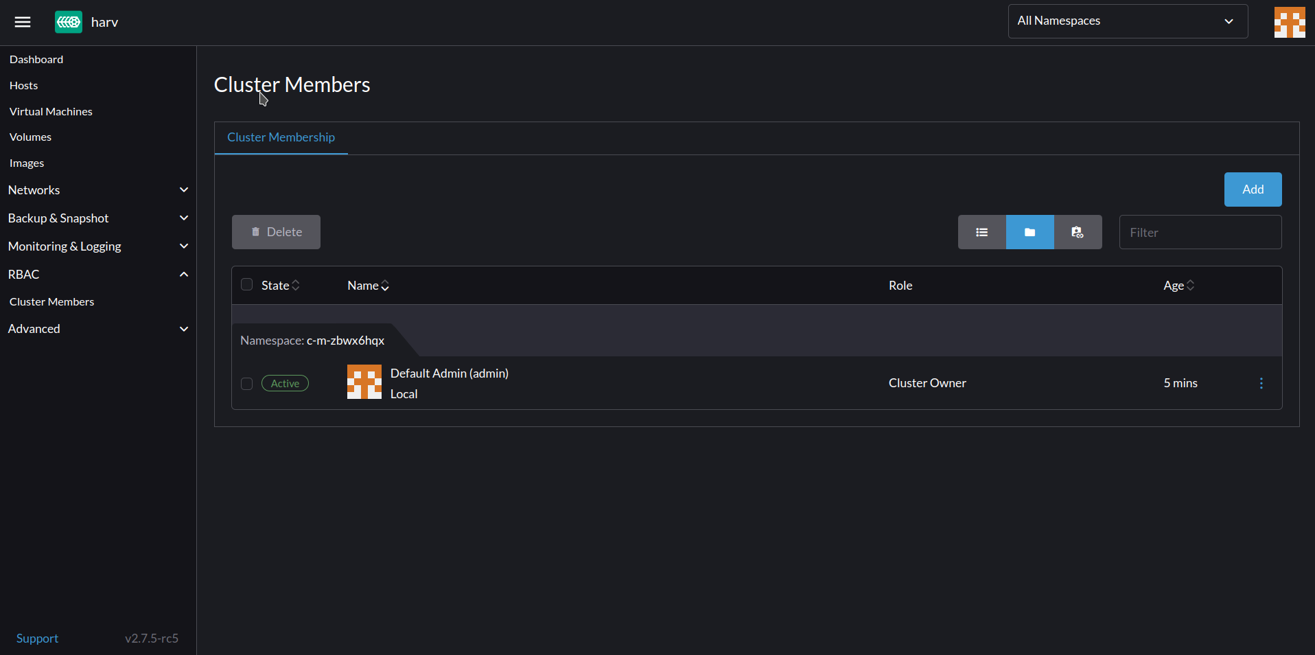 Bug Page Projectsnamespaces Is Not Available · Issue 4094 · Harvesterharvester · Github 