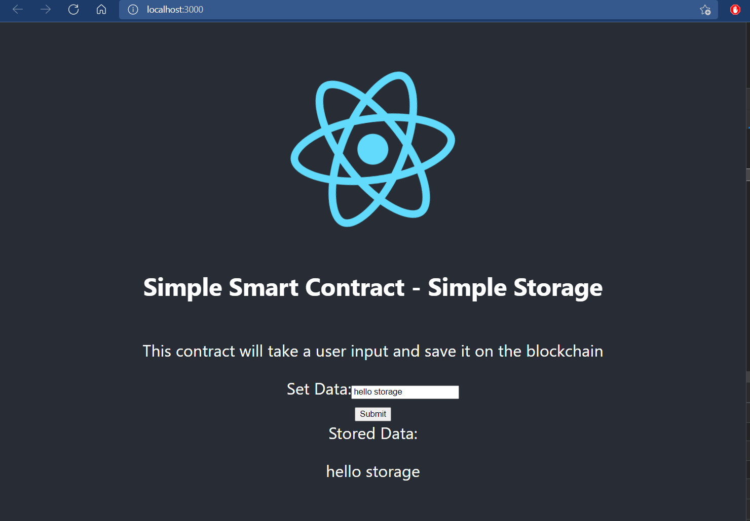 GitHub - theblock-dev/SimpleStorage: Shows a simple storage smart contract and React App ...