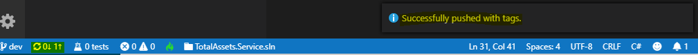 Git: Push With Tags not refresh the status at status bar · Issue #75240 ...