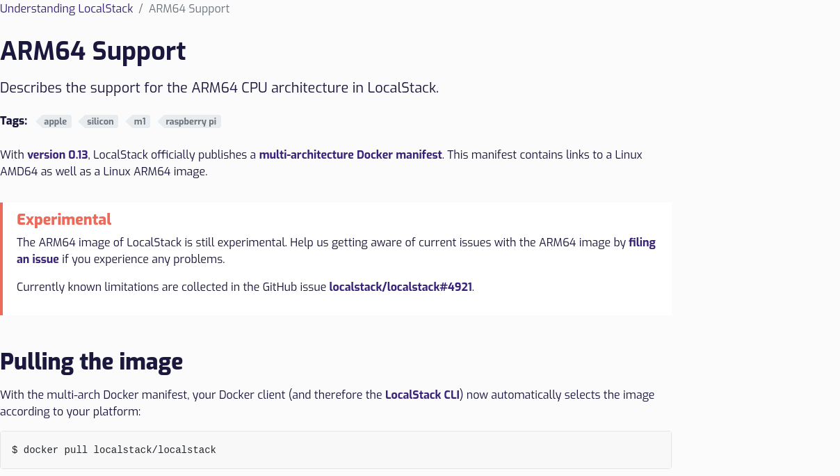 More Prominent Hyperlinks By Viren Nadkarni · Pull Request 377 · Localstack Docs · Github