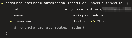 azurerm_automation_schedule timezone default does not match azure values · Issue #13666 ...