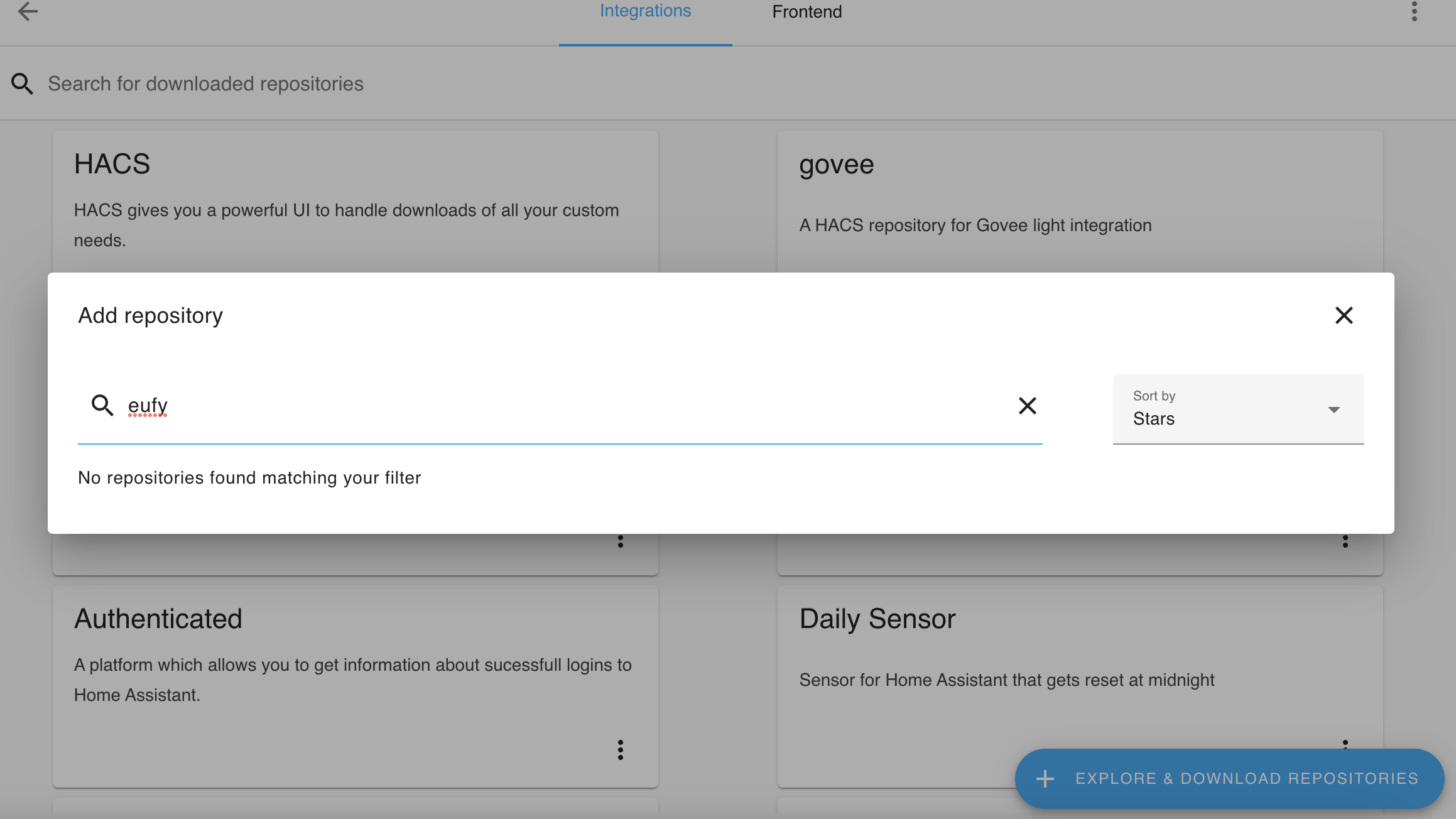 Eufy Security addon cannot be found in HACS · Issue #215 · fuatakgun/eufy_security · GitHub
