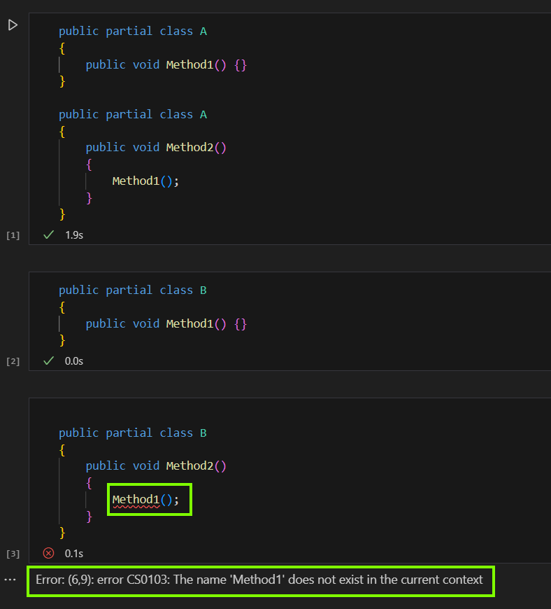 Cannot Create A Partial Class Over Several Cells · Issue 2989 · Dotnetinteractive · Github