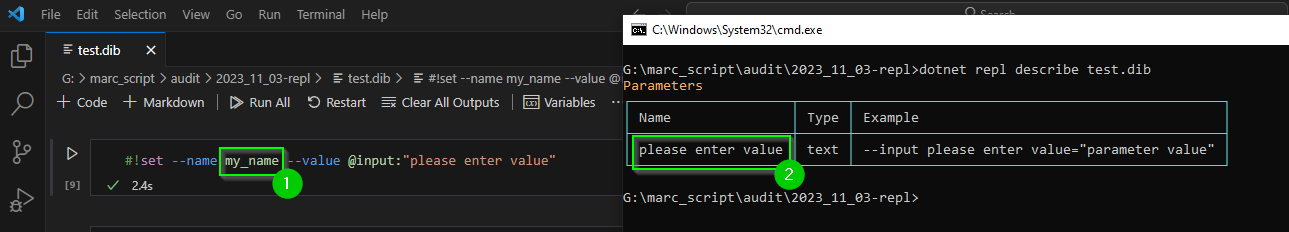 Describe With Set Should Detect The Variable Name Instead Of The Prompt Text · Issue 90