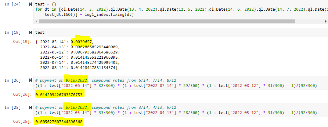 Swap - equivalent rate for floating leg when reset frequency and payment frequency is not equal ...