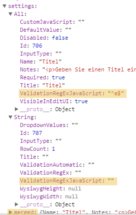 String fields: Regex validation does not work · Issue #1447 · 2sic/2sxc · GitHub