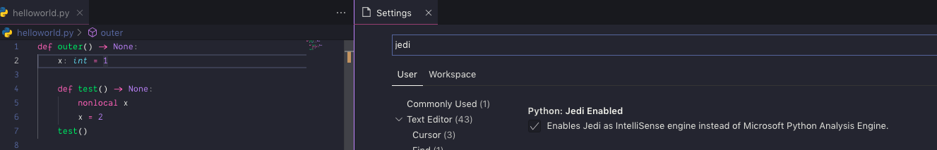 linter trips on nonlocal combined with type hinting · Issue #1644 · microsoft/python-language ...