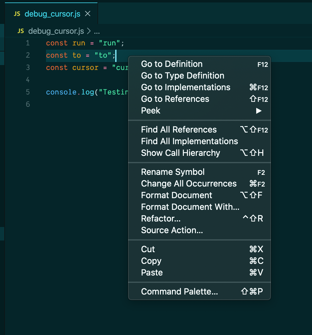 "Run to Cursor" should start a debugging session right away (with ...