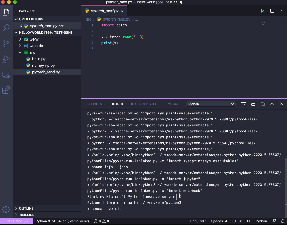 Code navigation does not respect active conda env when working on remote · Issue #11290 ...