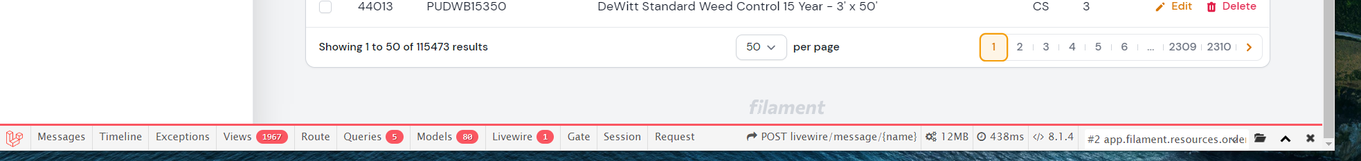 Slow table performance / huge number of Blade Components. · filamentphp filament · Discussion ...
