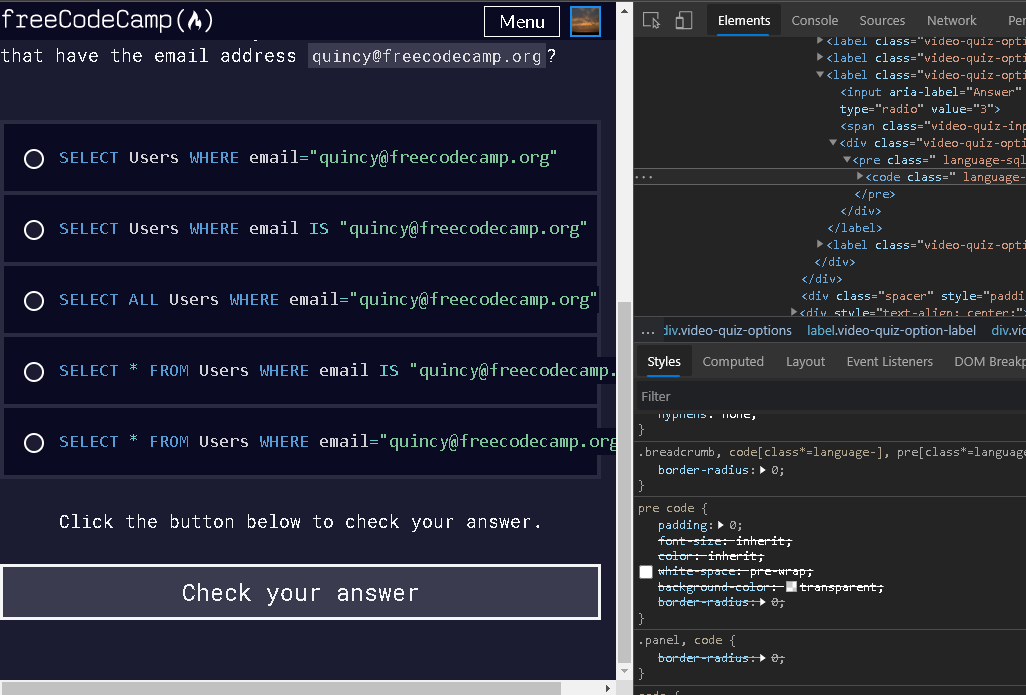 Code Block Styling Escapes Parent · Issue #41418 · freeCodeCamp/freeCodeCamp · GitHub