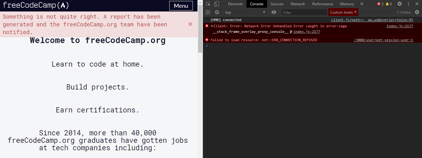 Local Dev Connection Refused Error · Issue #39278 · freeCodeCamp/freeCodeCamp · GitHub